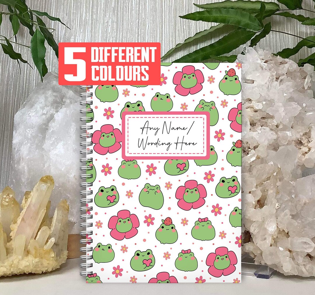 Personalised A5 Notebook Notepad Wirebound Softbacked Botanical Cute ...