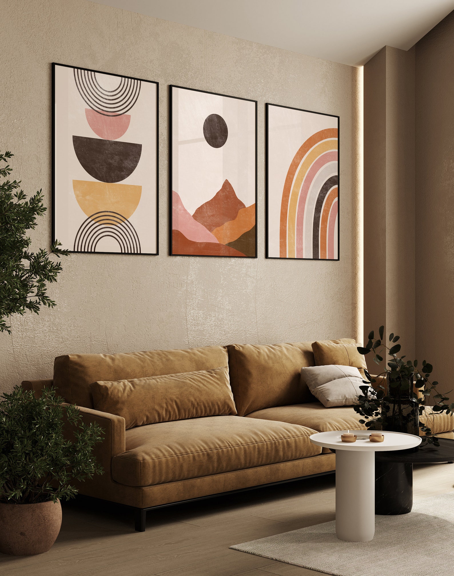 3 Boho Digital Download Art Set Abstract Bohemian - Etsy