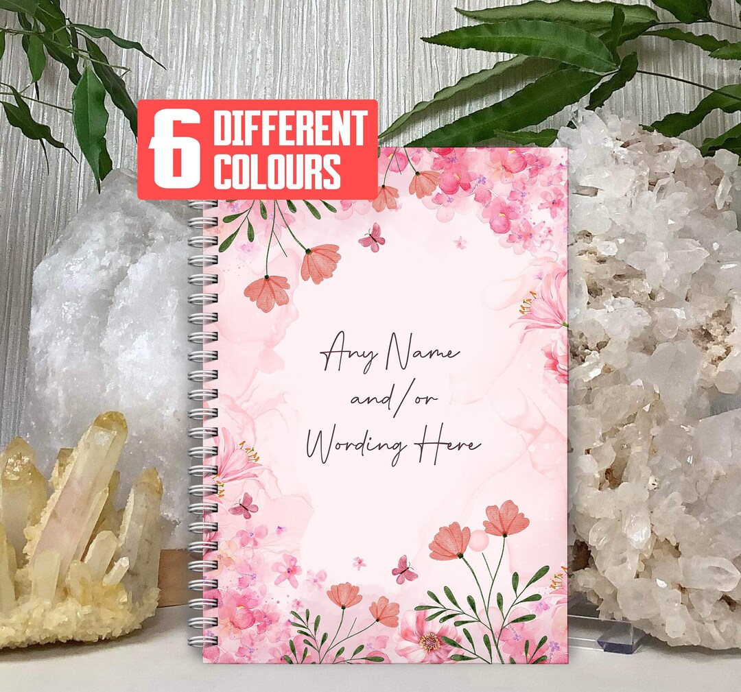 Personalised Floral Notebook: Custom Name Botanical Notepad. A5 ...