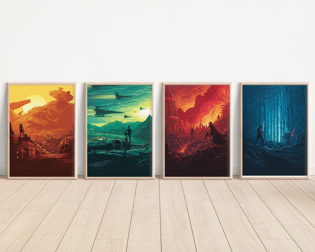 Star Wars Inspired Art Prints - Jedi Code Minimalist Movie Poster Set ...