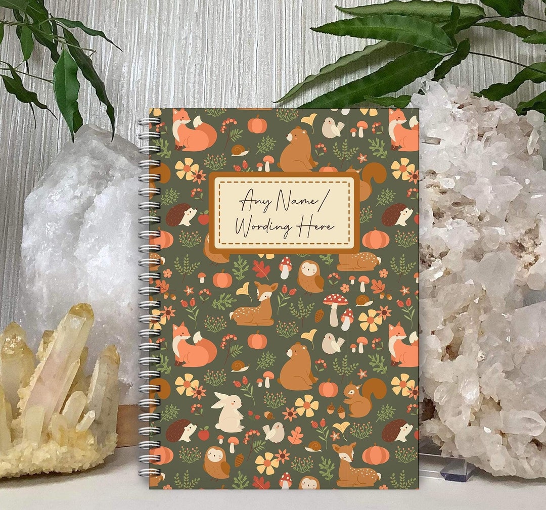 Personalized A5 Autumn Animals Notebook: Wirebound Softback Notepad - Etsy
