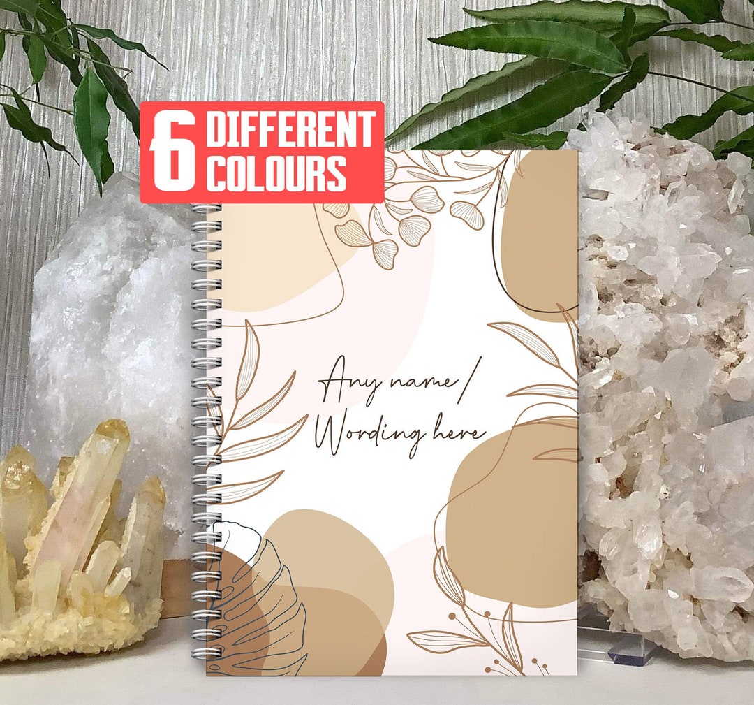 Personalised Boho Abstract Notebook: Custom Name Aesthetic Notebook. A5 ...