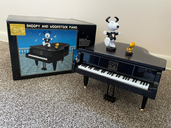 Peanuts Musical Dancing Snoopy & Woodstock Piano 50th | Etsy
