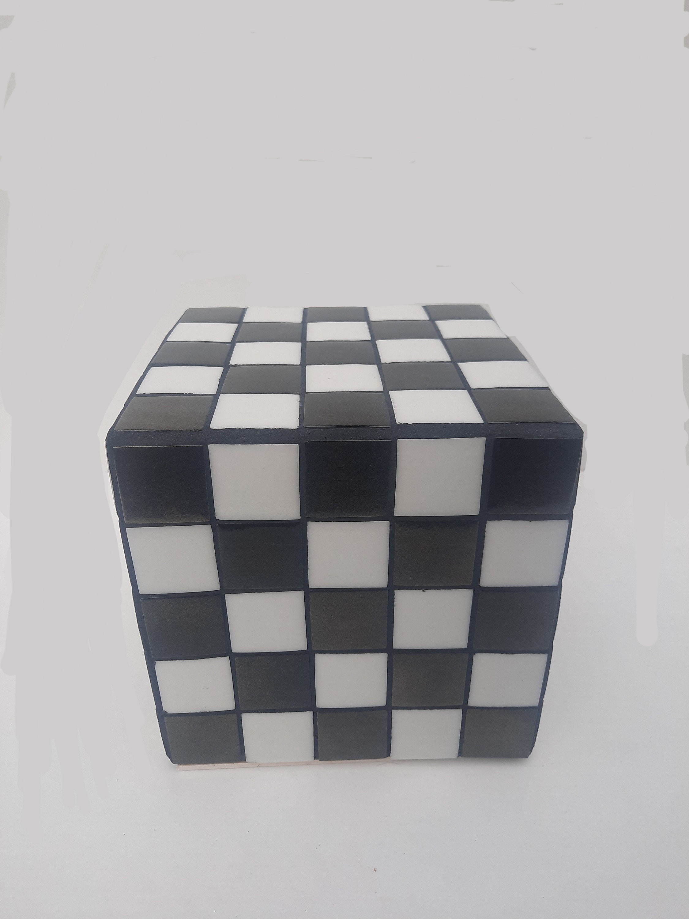 Small Black and White Checkerboard Cube Harness Plant - Etsy