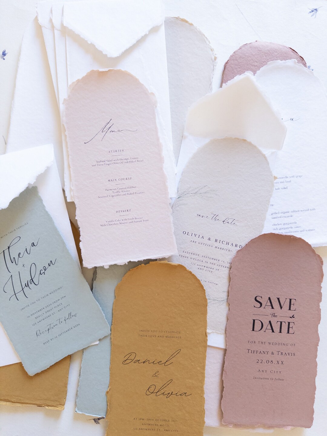 Arched Paper Soft White, Blush, Arch Wedding Invitations, Beige ...