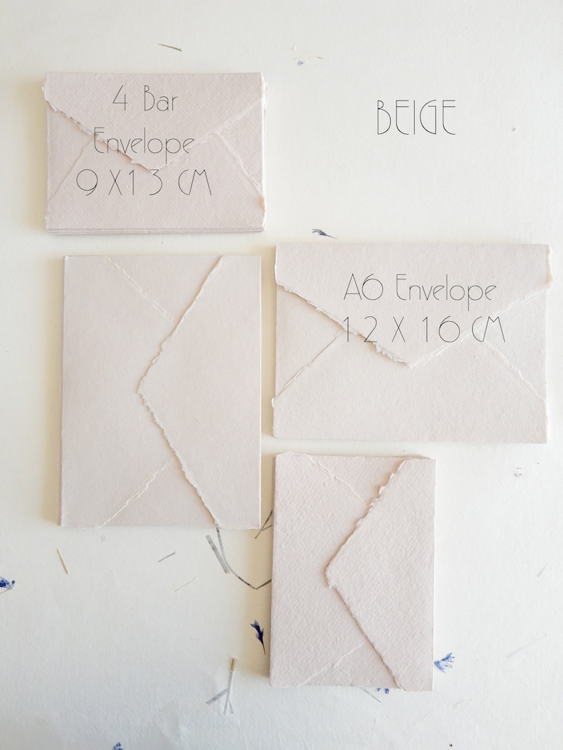 Handmade Deckle Edge Envelop Handmade Cotton Rag Envelopes - Etsy