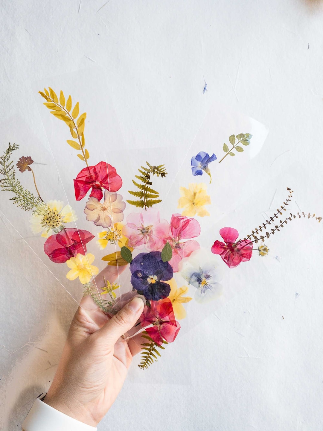 Transparent Pressed Flower Bookmark, Mixed Flowers, Handmade Bookmark ...