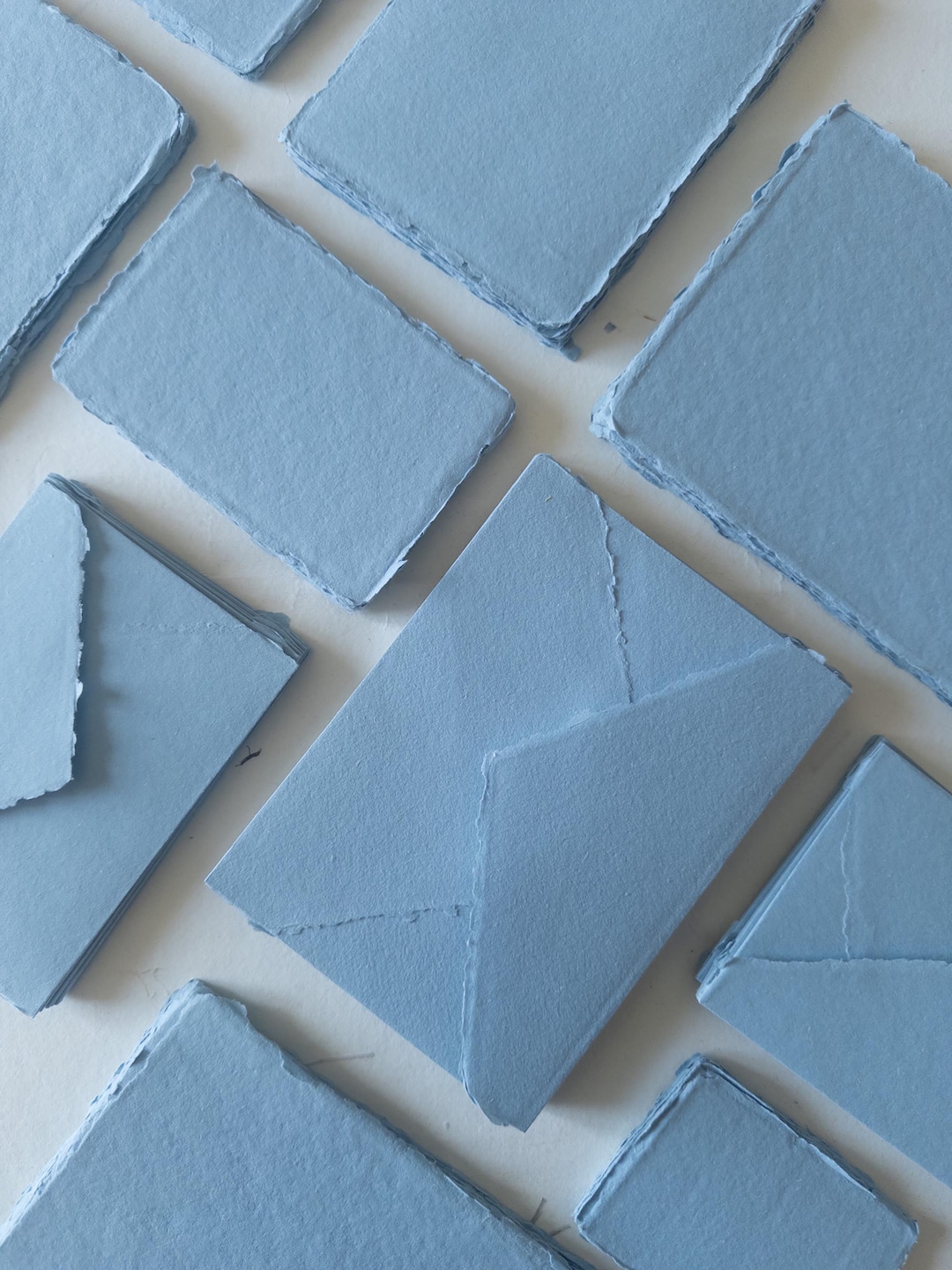 Dusty Blue Paper Pack of 10 Handmadedeckle Edge Rag Paper & Envelopes ...