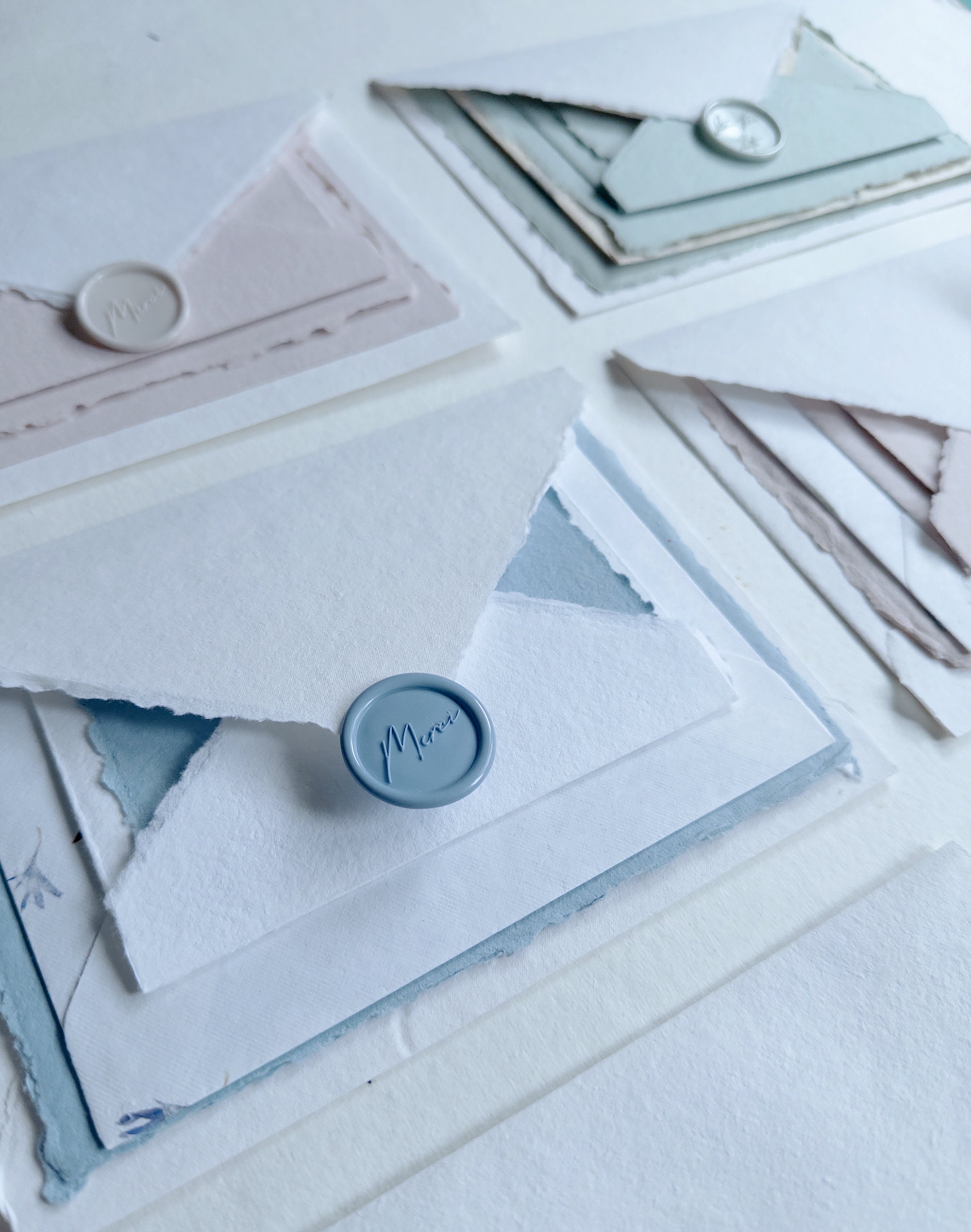 Set of 10 A6, 5x7 Paper Multiple Color Handmade Deckle Edge Paper and ...