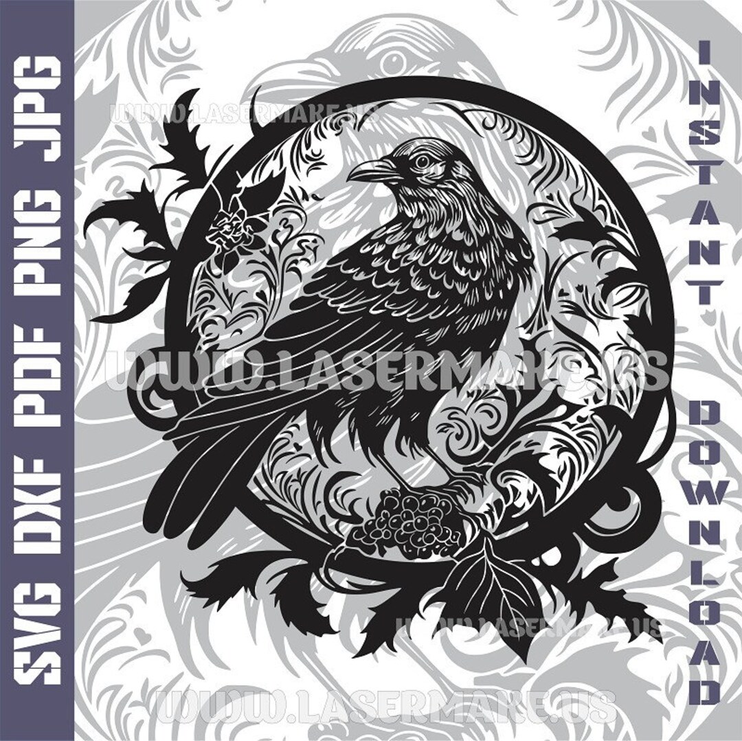 Crow SVG File Cut File for Cricut Printable Png SVG Dxf - Etsy UK