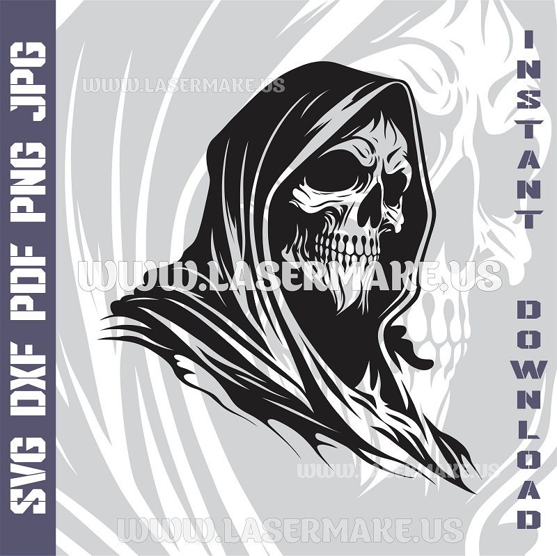 Grim Reaper Head Silhouette