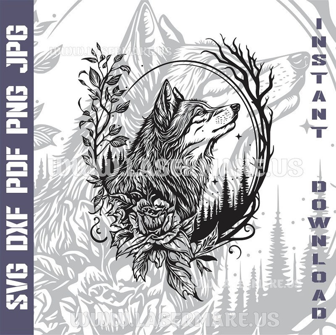 Wolf SVG File Cut File for Cricut Printable Png SVG Dxf - Etsy
