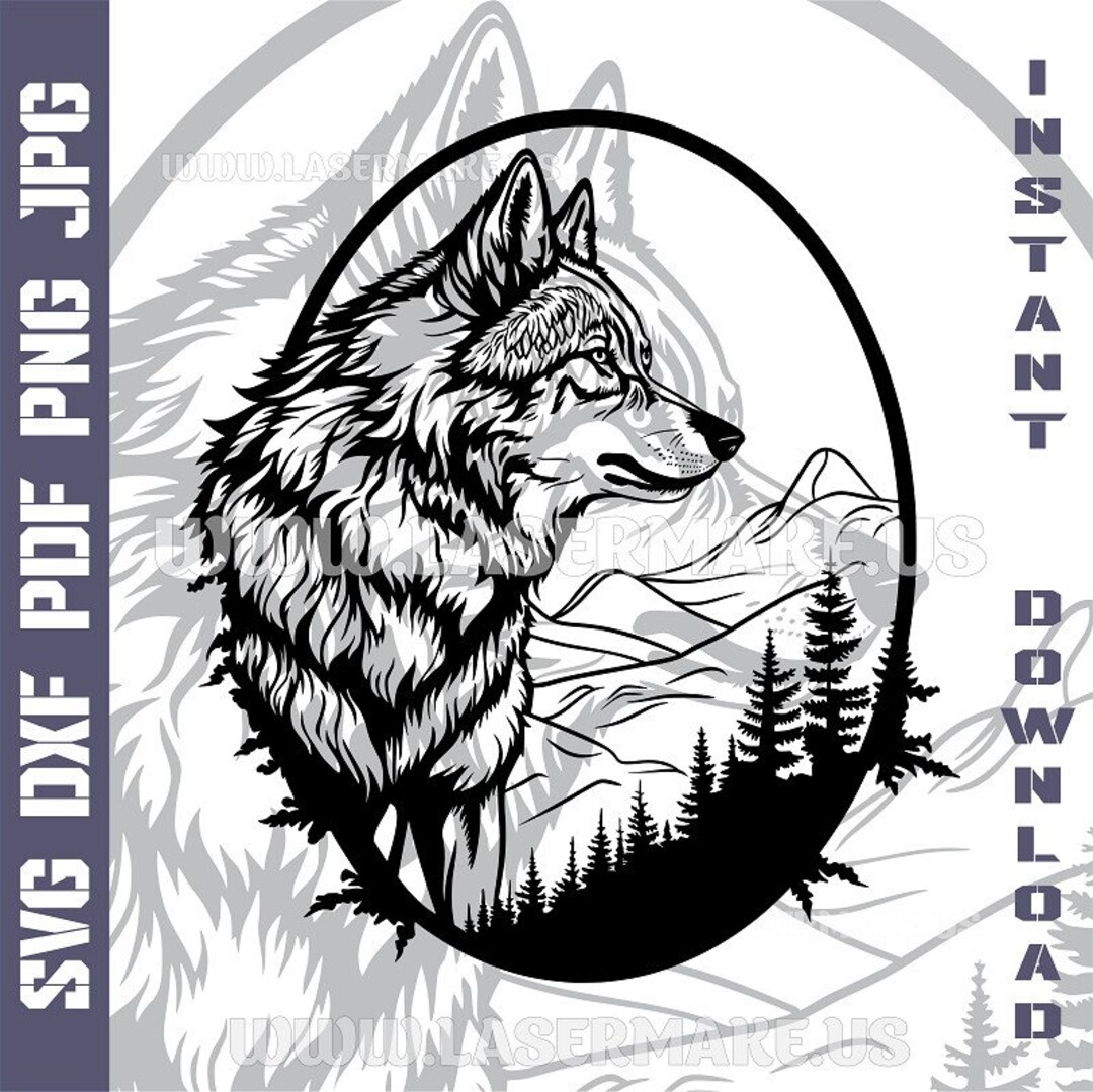Wolf SVG File Cut File for Cricut Printable Png SVG Dxf Cut Files Laser ...