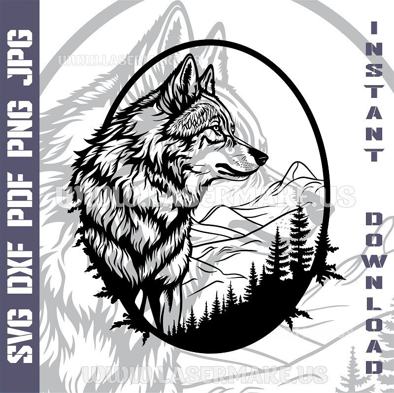 Wolf SVG File Cut File for Cricut Printable Png SVG Dxf Cut Files Laser ...