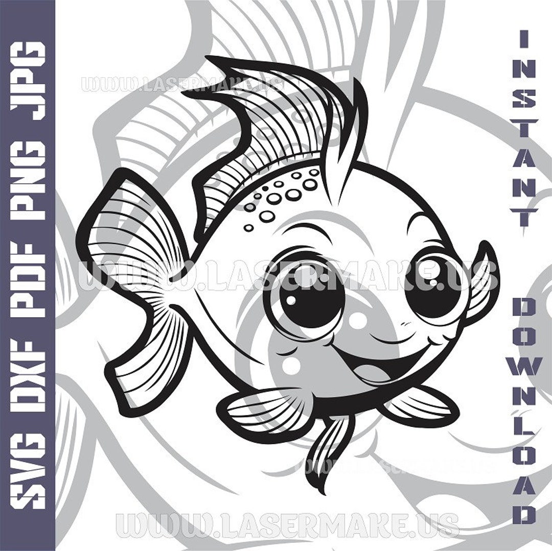 Funny Fish SVG File Cut File for Cricut Printable Png SVG Dxf Cut Files ...