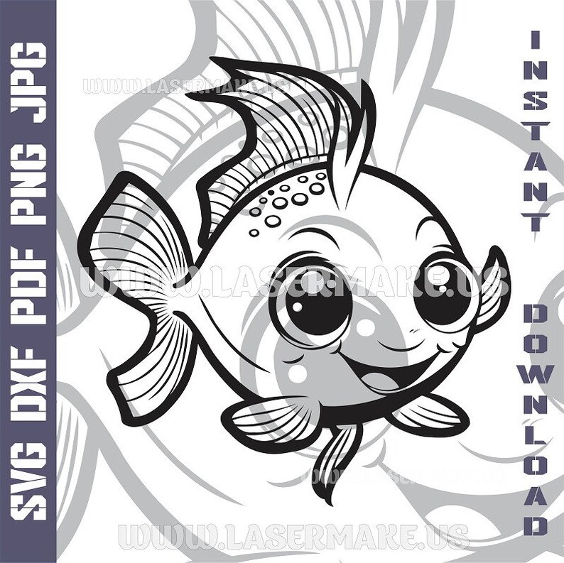 Funny Fish SVG File Cut File for Cricut Printable Png SVG Dxf Cut Files ...