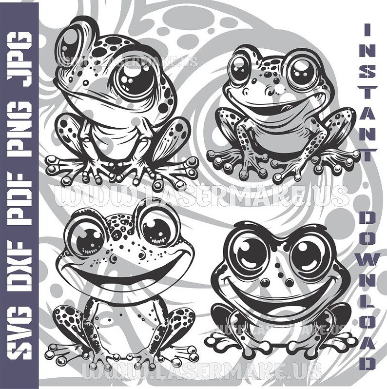Bundle Funny Frogs Svg File Cut File For Cricut Printable Png Svg Dxf