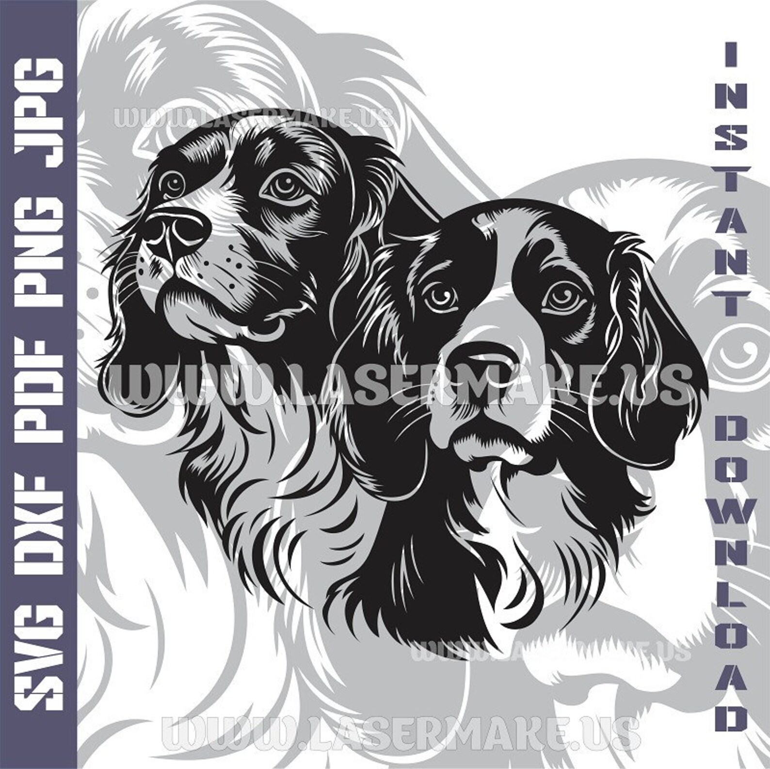 Brittany Spaniels SVG File Cut File for Cricut Printable Png SVG Dxf ...