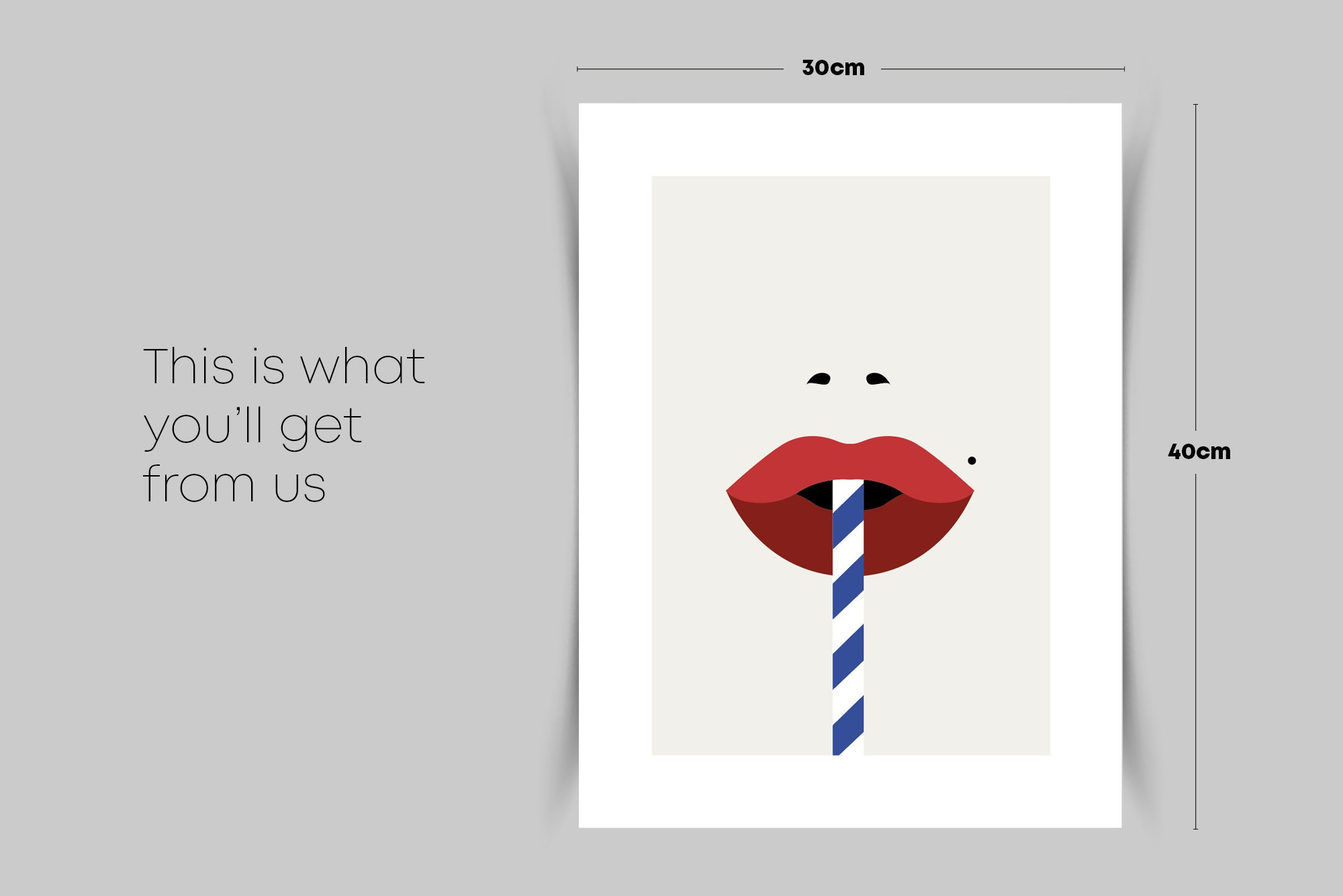 Lips and Straw 30x40cm Poster - Etsy