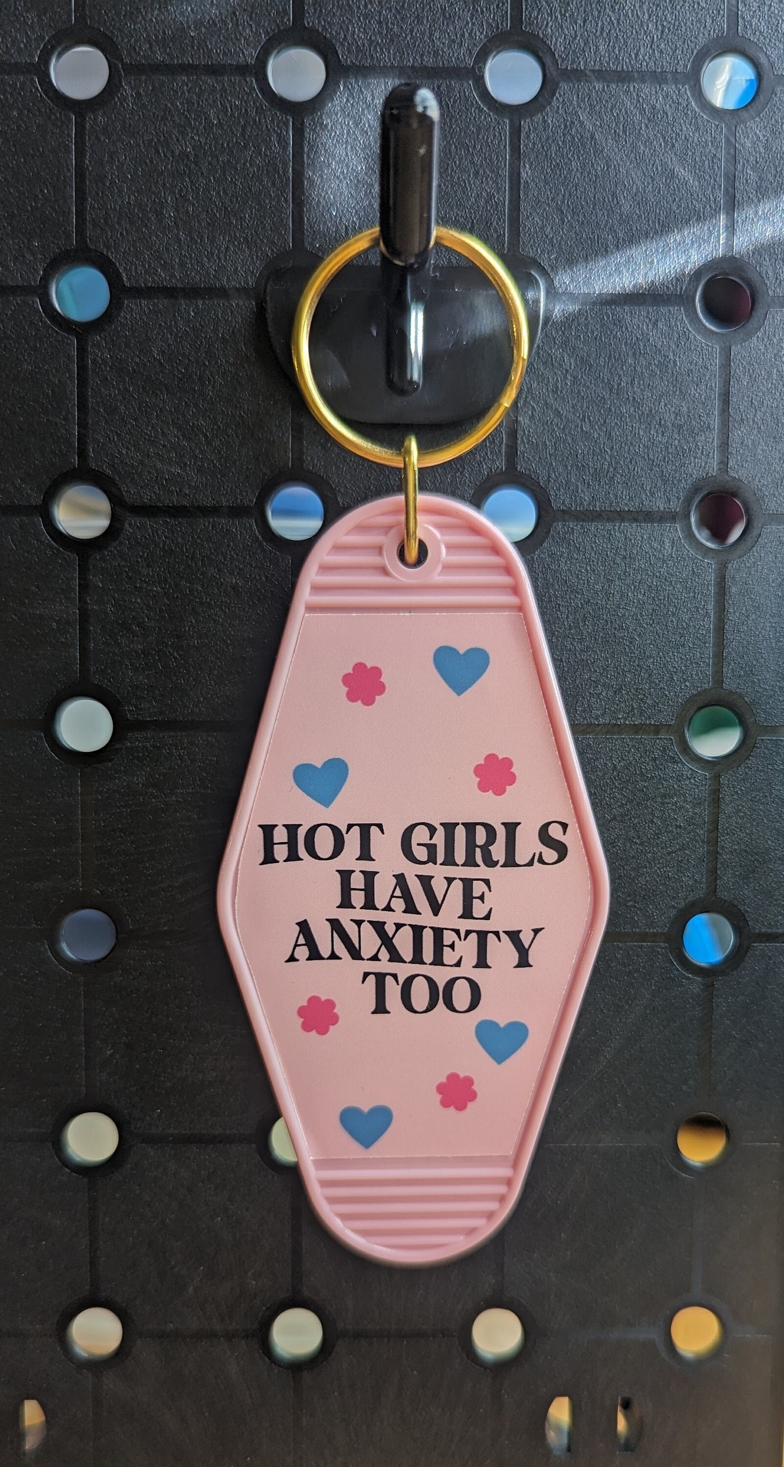 Pink Hot Girls Have Anxiety Keychain Vintage Motel Keychiain Fun and ...