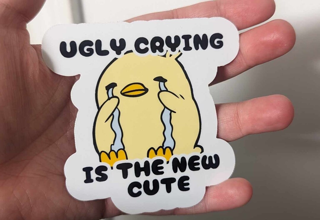 Adorable Ugly Crying Vinyl Sticker Fun Vinyl Sticker for Car Windows ...