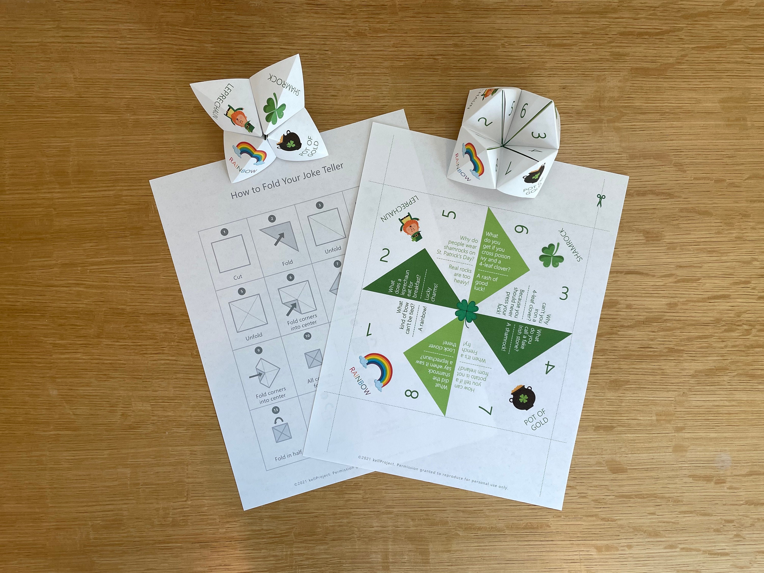 St Patrick's Day Cootie Catcher St Patrick's Day Joke - Etsy