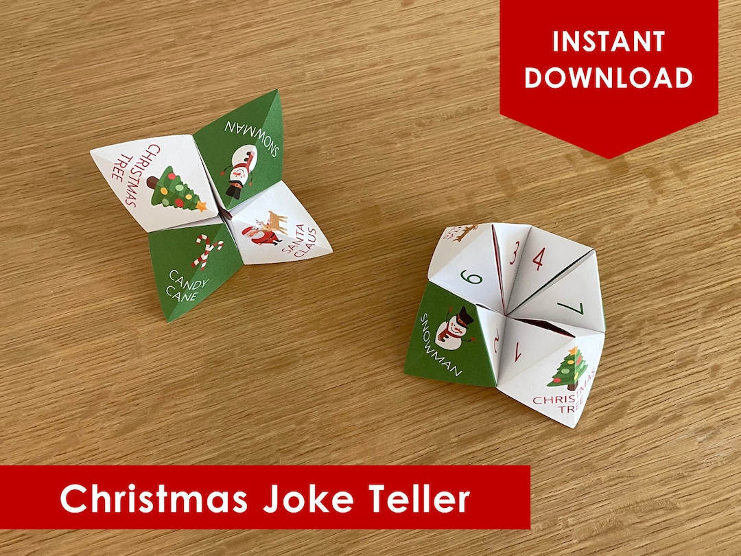 Christmas Cootie Catcher, Christmas Joke Teller, Printable Cootie ...
