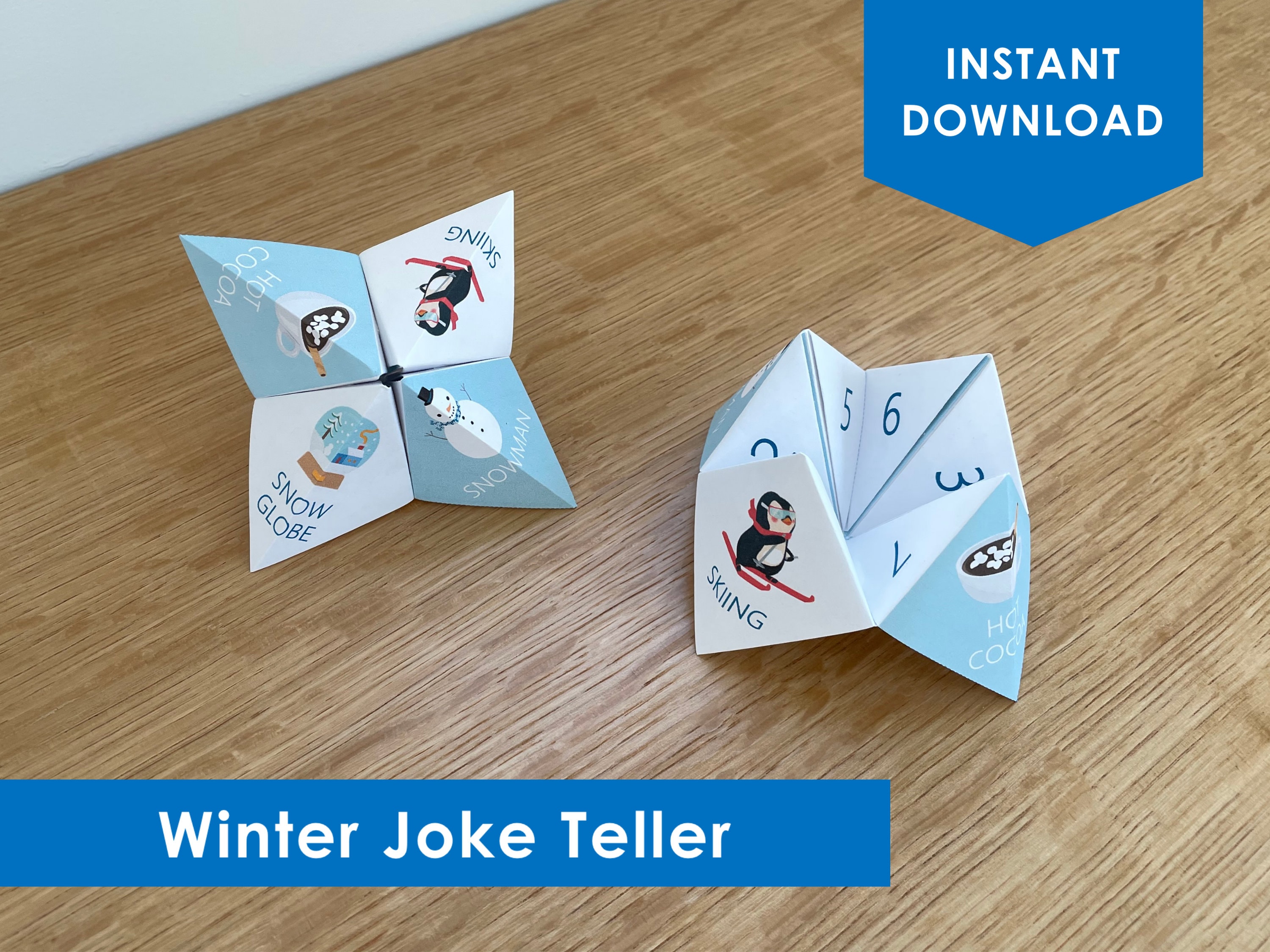 Winter Cootie Catcher, Winter Joke Teller, Printable Cootie Catcher ...