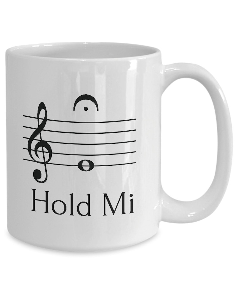 Funny Music Pun Coffee Mug - Hold Mi - Musician Joke Gifts for ...