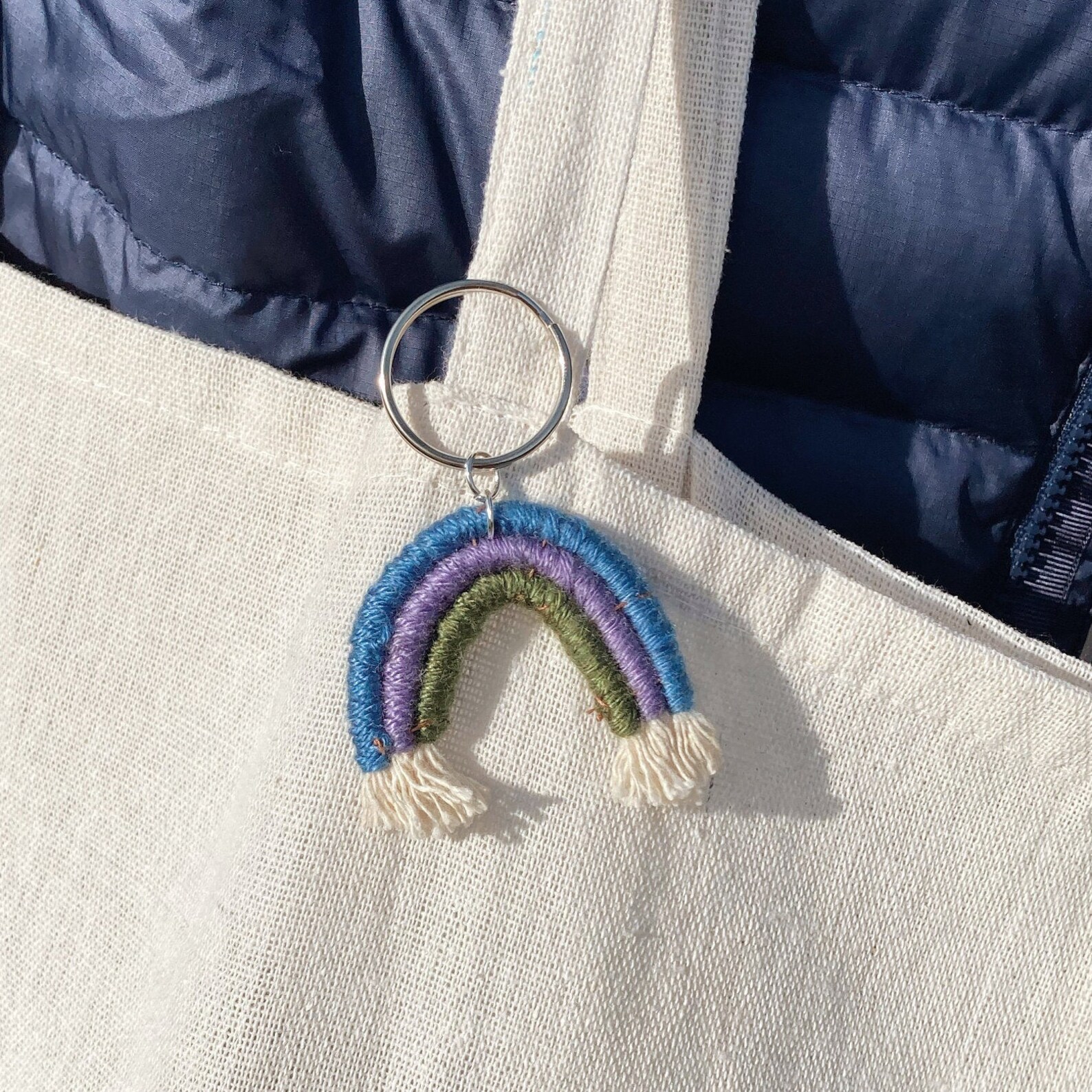 Wisteria Rainbow Keychain Macrame Accessory Macrame - Etsy