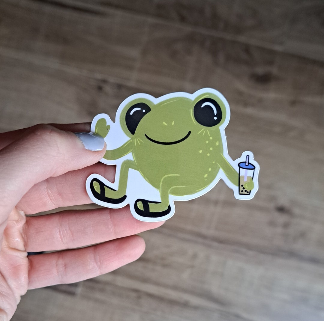 Boba Frog Sticker Frog Sticker Bubble Tea Sticker Animal Sticker Kawaii ...
