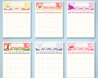 Monthly Calendar Vertical - Etsy