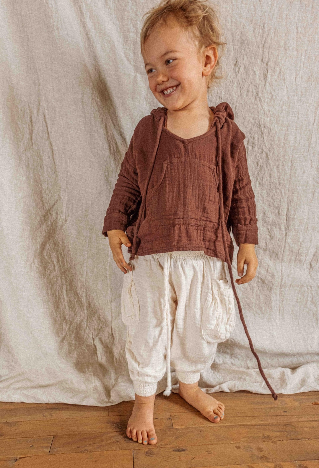 Kids Organic Boho Pants, Unisex Boys Girls Bohemian Style Baggy Joggers ...