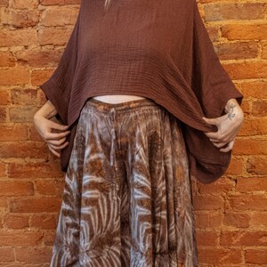 Boho Bamboo Cotton Crop Tee, Hippie Bohemian Style Crop Top, Boxy ...