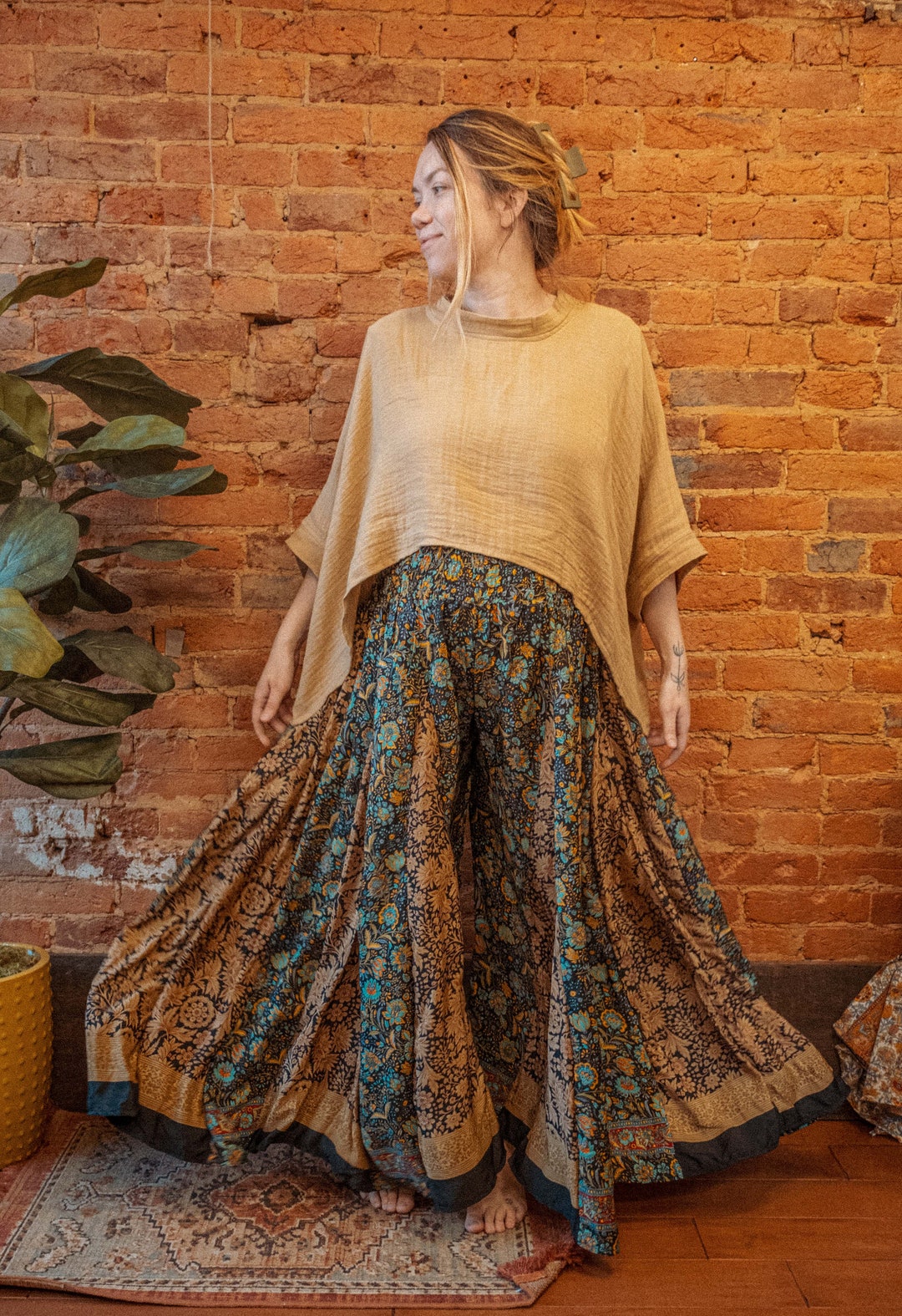 Boho Free Flow Flare Pants, Cozy Bell Bottom Flowy Pants, Hippie Spell ...