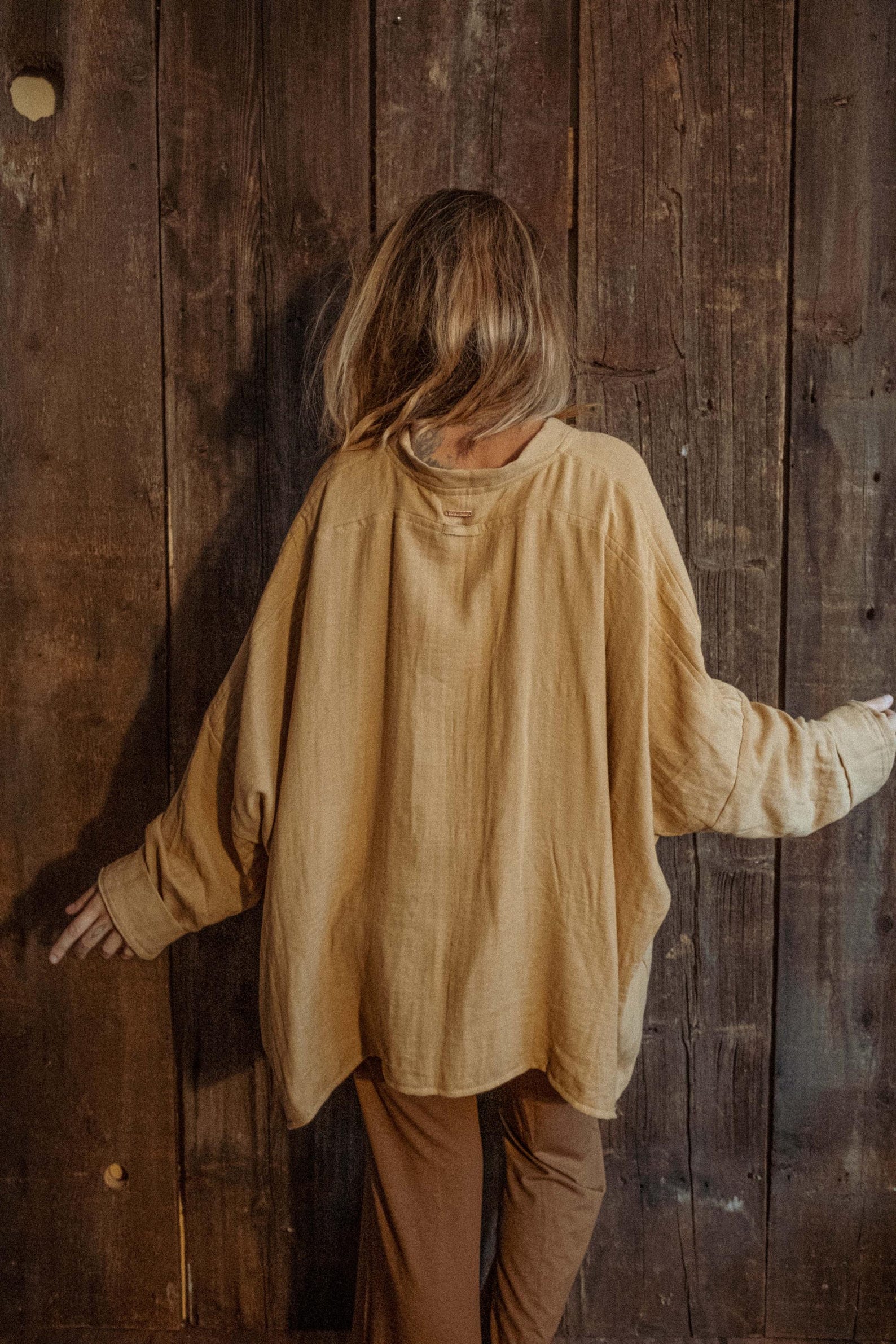 Organic Unisex Boho Pullover Shirt, Bamboo Organic Cotton Flowy ...
