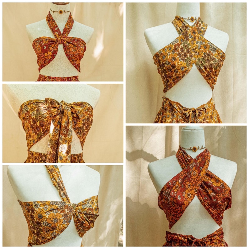 Silk Bandeau Headband Wrap or Belt, Multi Use Silk Floral Tie for ...