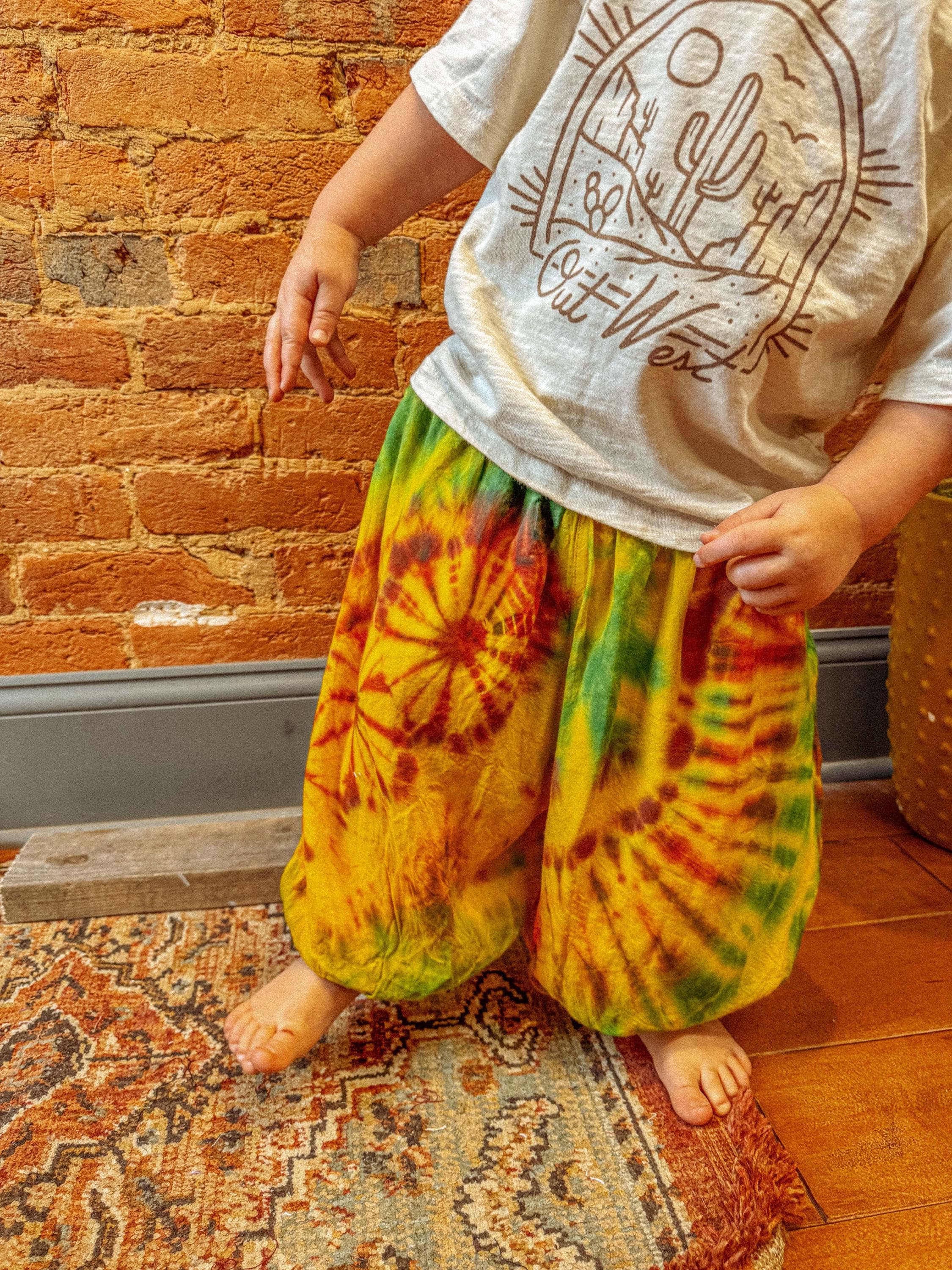 Kids Hippie Boho Pants, Cloth Diaper Friendly Flow Pant, Baggy Elastic ...