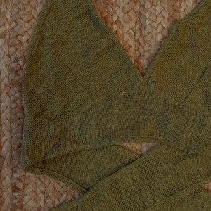 Earthy Bohemian Mesh Recycled Cotton Bralette, Natural Festival Bra Top ...