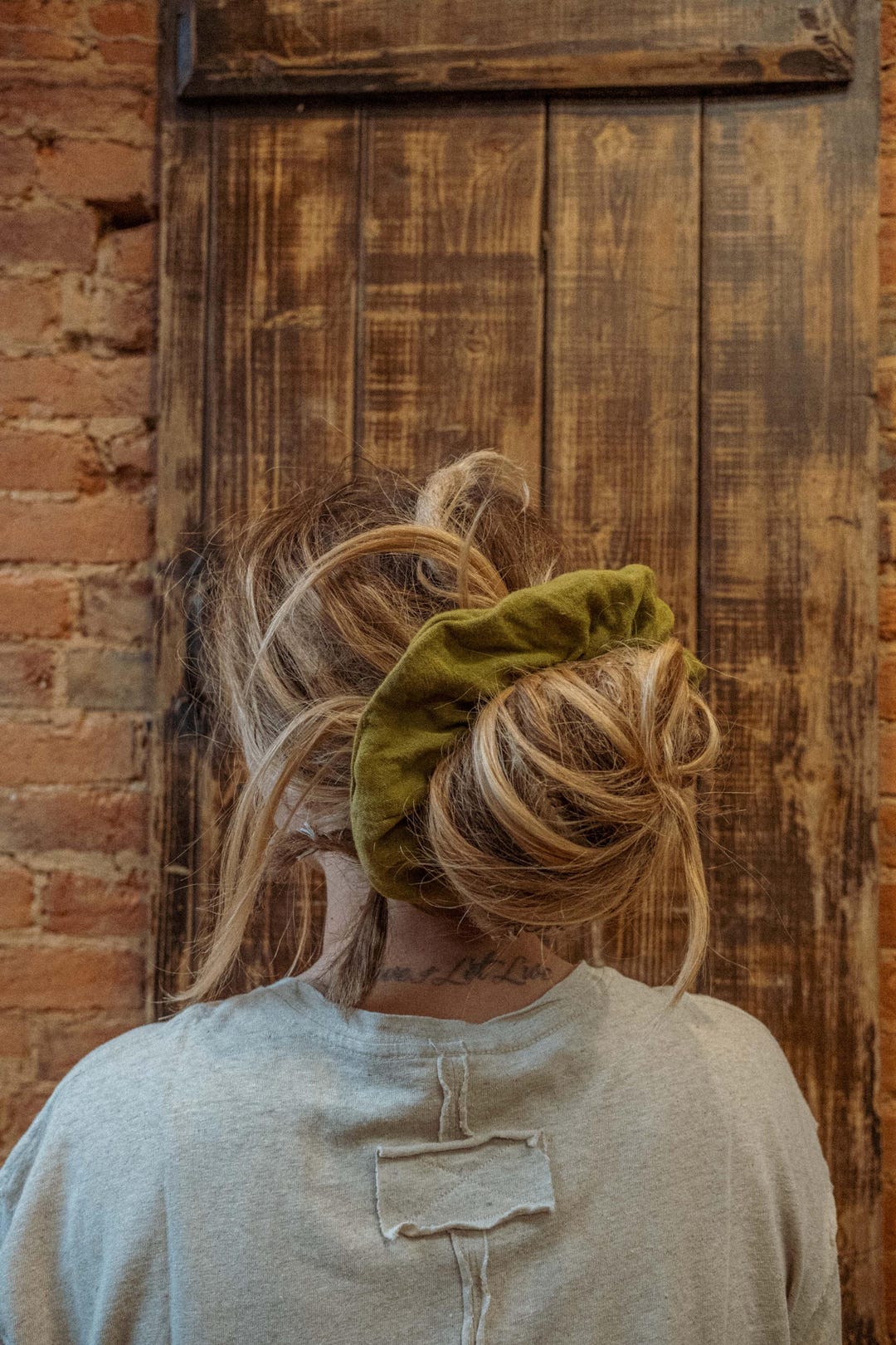 ORGANIC XXL Cotton Bamboo Boho Scrunchies, Bridesmaid Gift, Hair ...