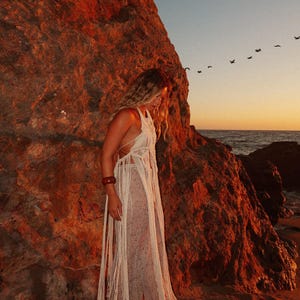 Beachy Goddess Ethereal Macrame Festival Maternity Dress, Bohemian ...