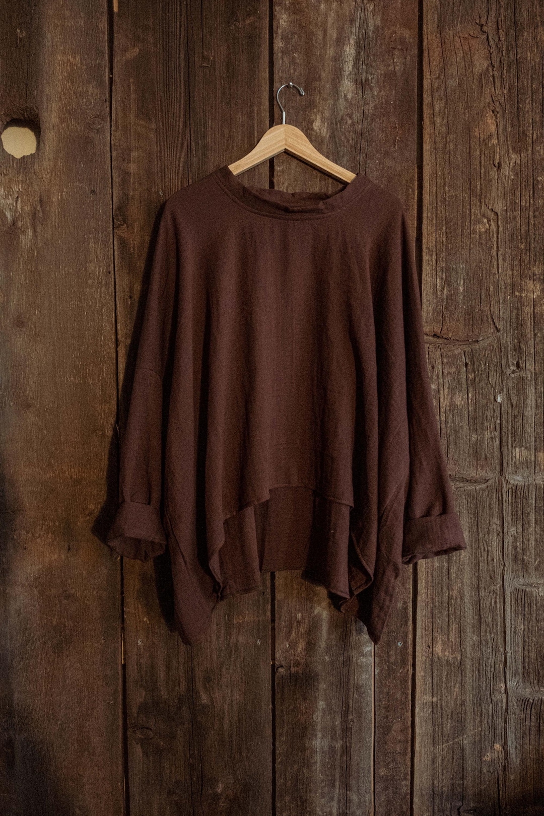 Organic Unisex Boho Pullover Shirt, Bamboo Organic Cotton Flowy ...