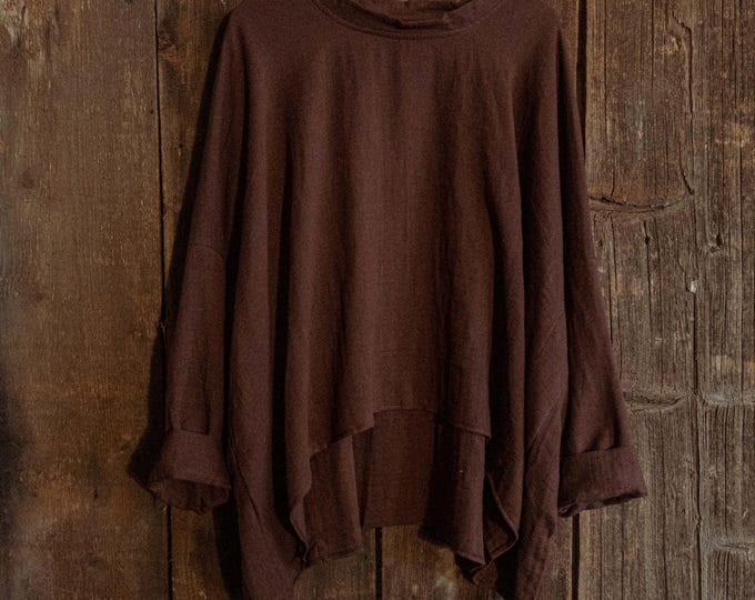 Organic Unisex Boho Pullover Shirt, Bamboo Organic Cotton Flowy ...