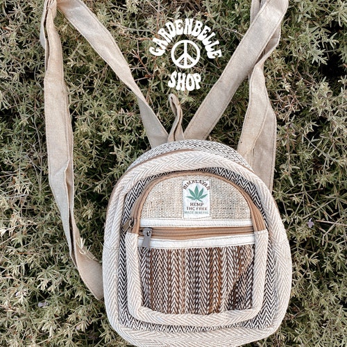 Mini Vegan Hemp Hippie Boho Travel Backpack Small Purse - Etsy