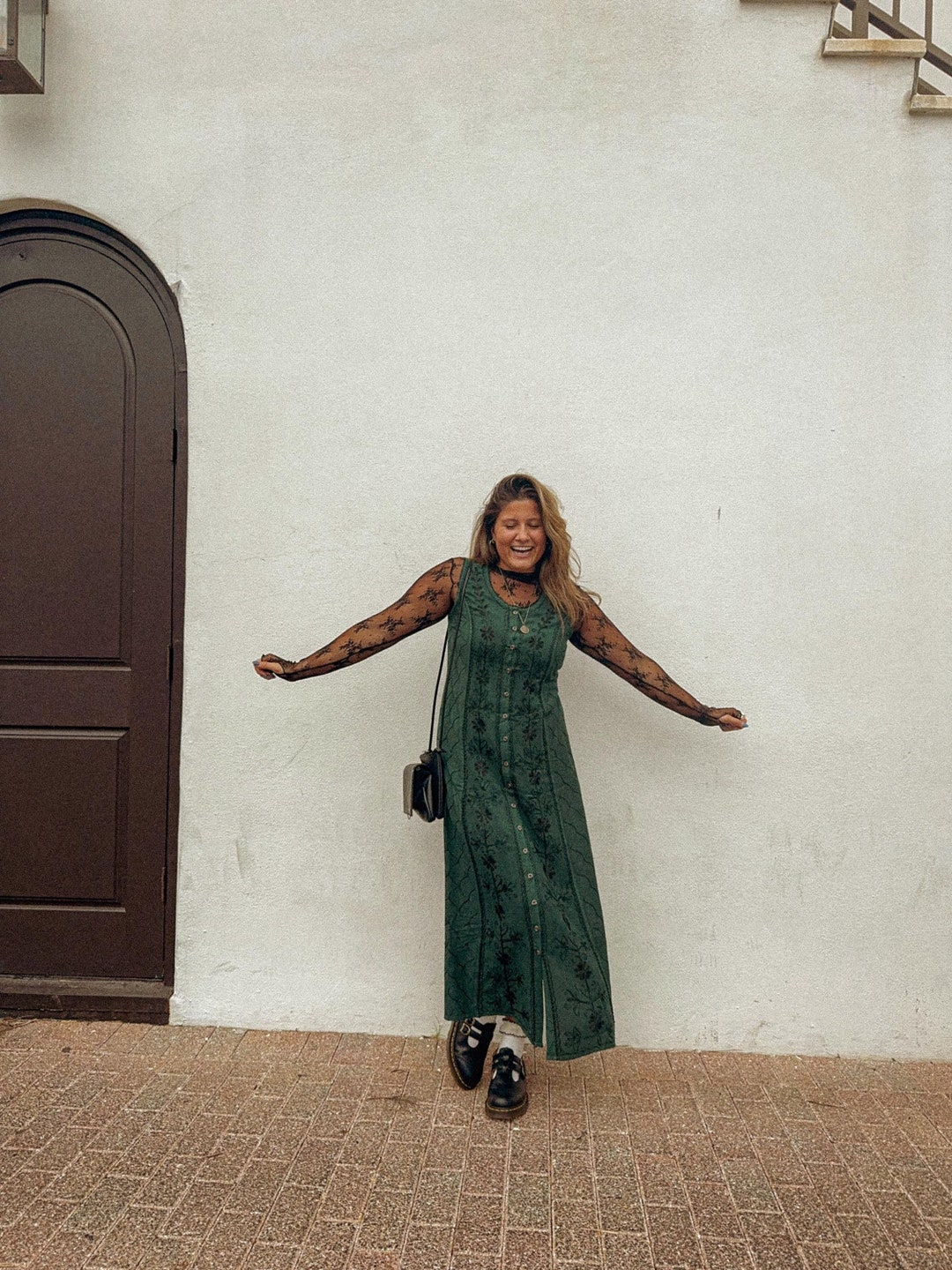 Bohemian Cottage Core Button Down Dress Duster, Embroidered Hippie ...