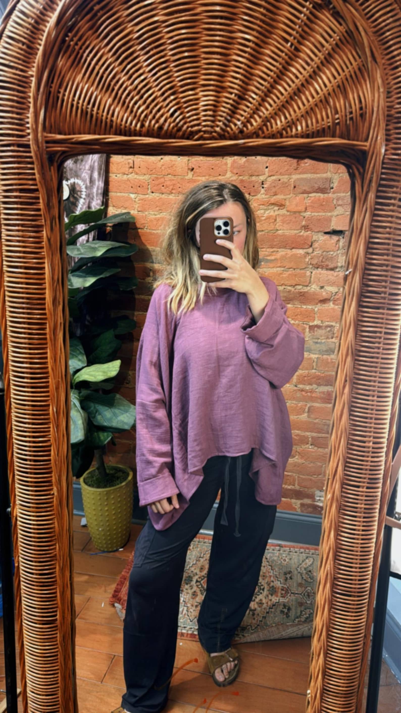 Organic Unisex Boho Pullover Shirt, Bamboo Organic Cotton Flowy ...