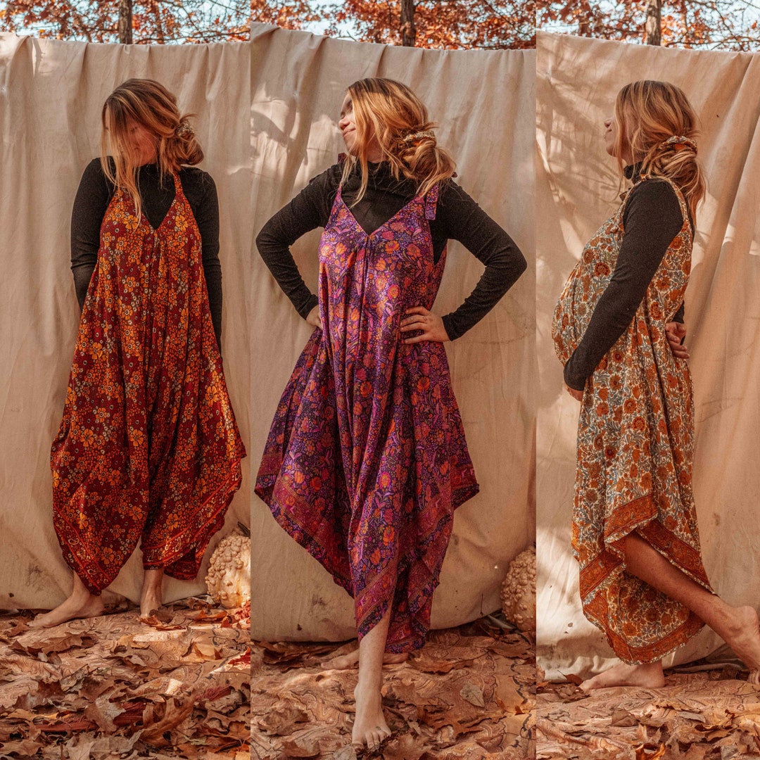 Indie Flow Silk Jumpsuit, Boho Jumper, Hippie Flow Outfits, Free Spirit ...