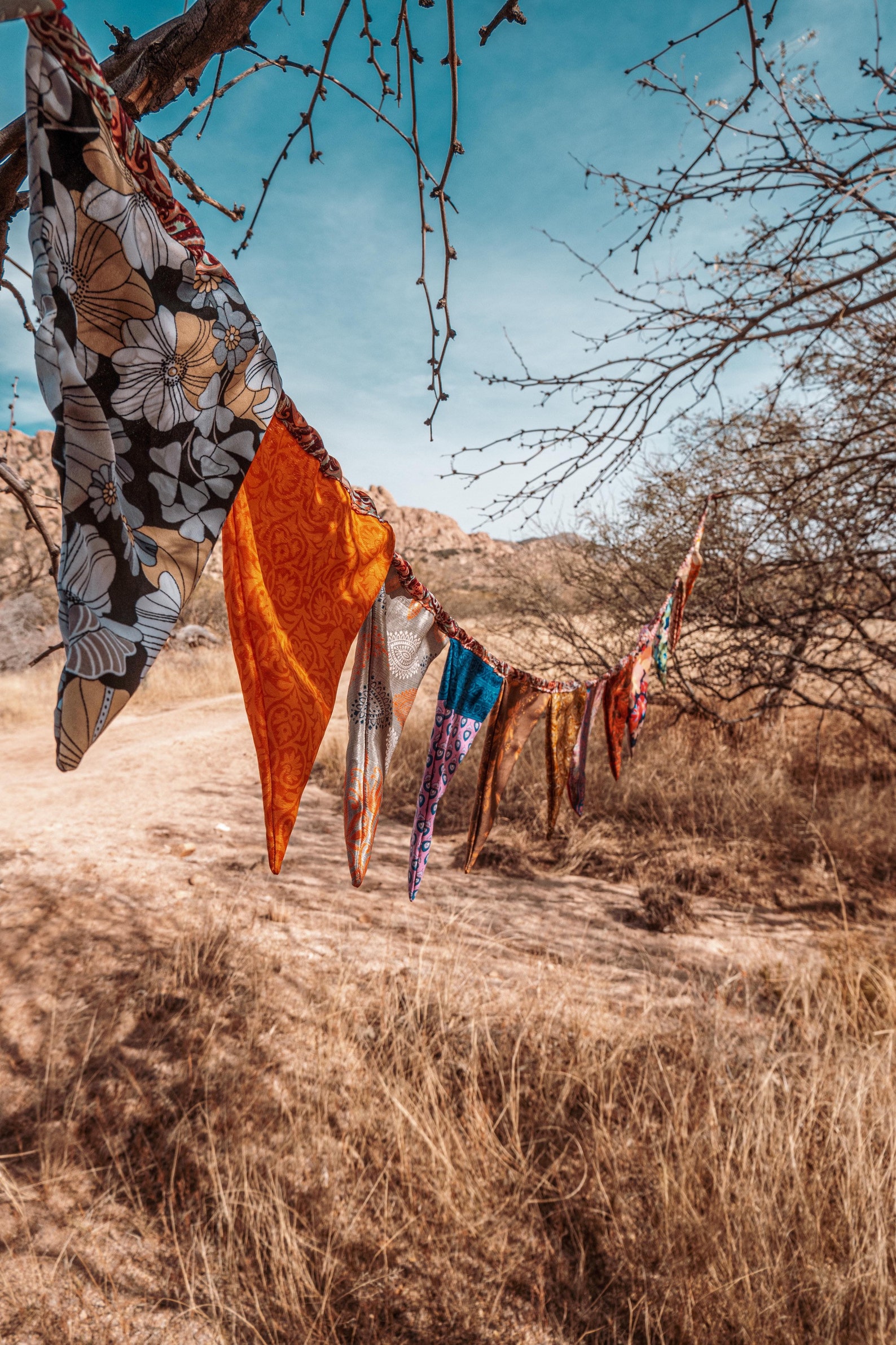 Bohemian Hippie Recycled Silk Flags Hippie Room Decor Eco - Etsy