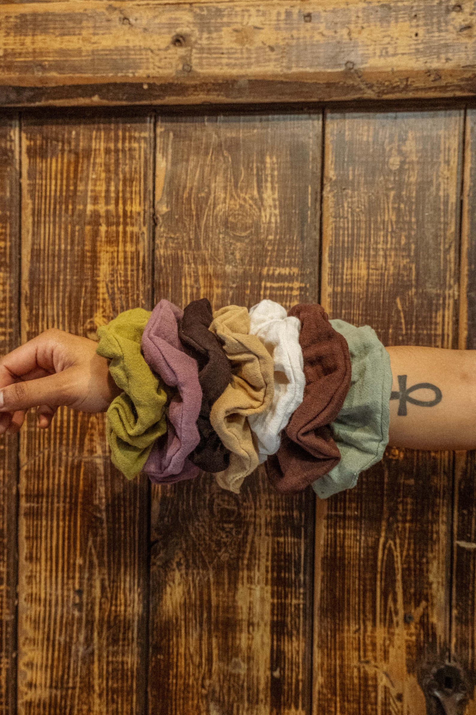 ORGANIC Cotton Bamboo Boho Scrunchies, Bridesmaid Gift, Hair Scrunchies ...