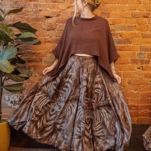 Boho Organic Bamboo Cotton Crop Tee, Hippie Bohemian Style Crop Top ...